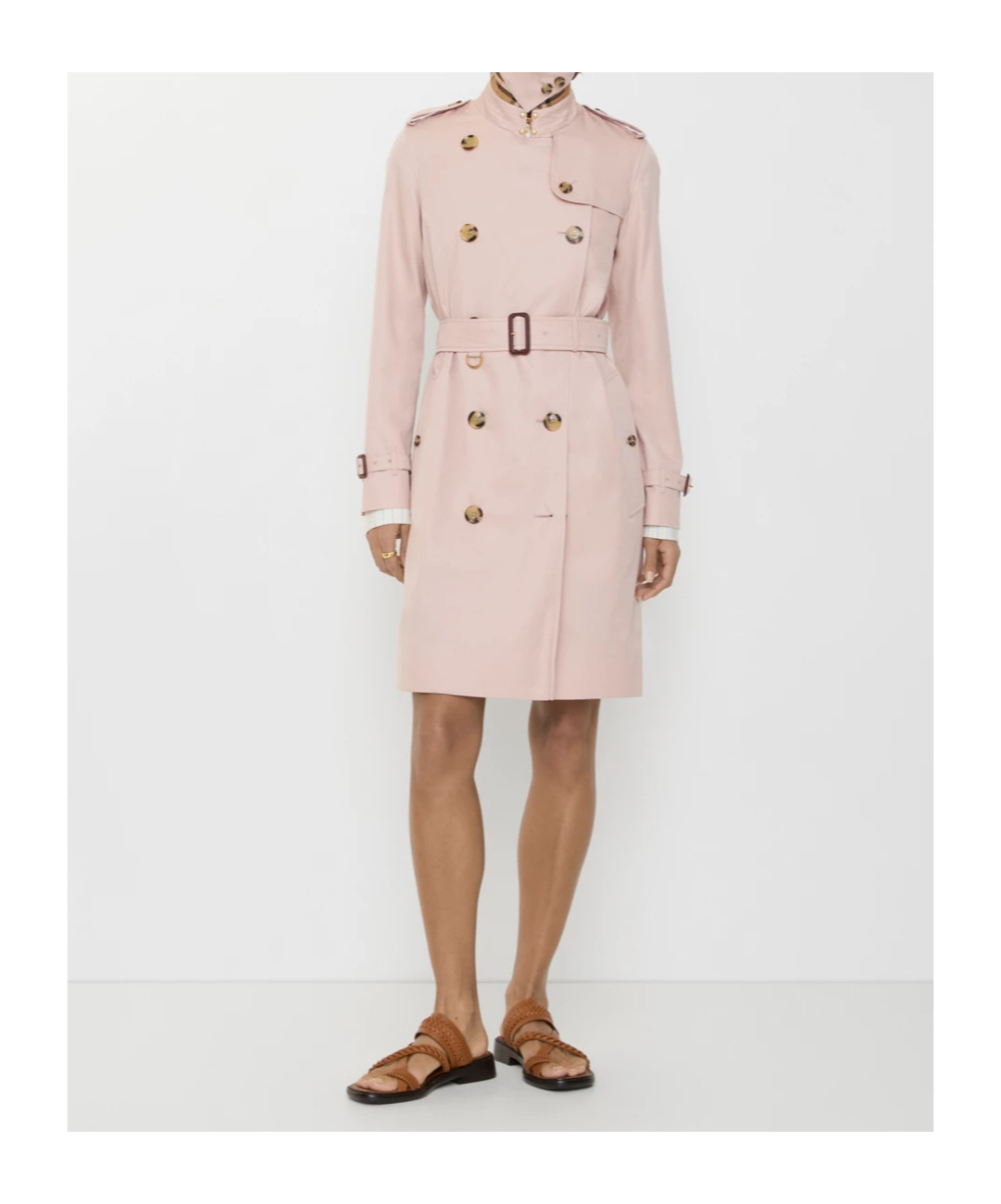 BURBERRY Burberry Mid-Length Tropical Gabardine Kensington Trench Coat